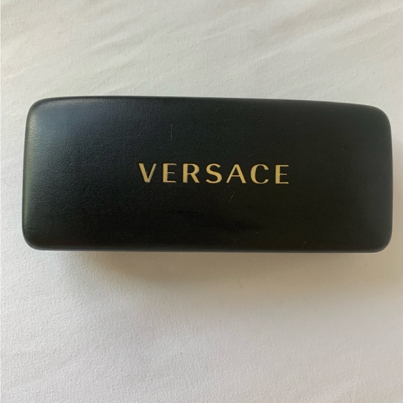 Versace | Accessories | Versace Hardshell Glasses Case Black With Gold ...